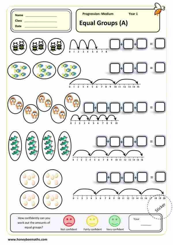 Year 1 Multiplication Worksheets | Printable PDFs | Honey Bee Maths